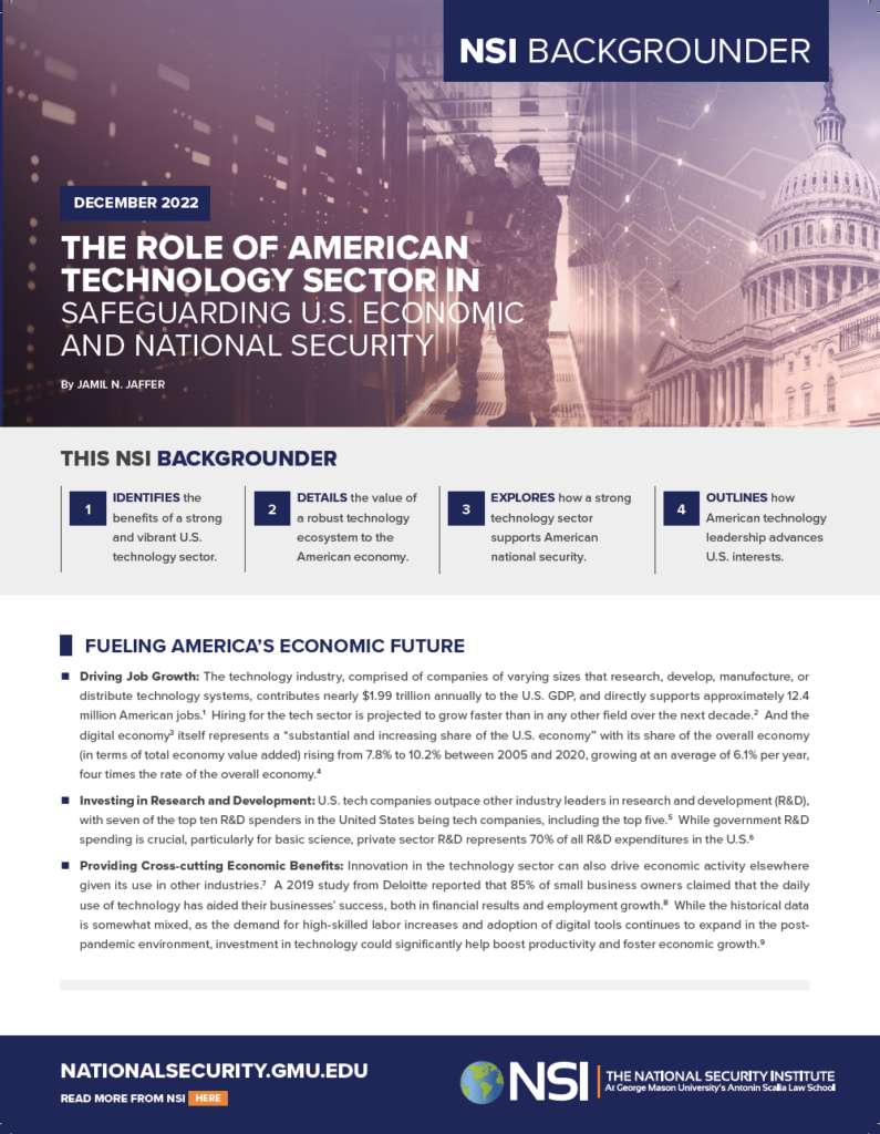 The Role of American Technology Sector in Safeguarding U.S. Economic ...